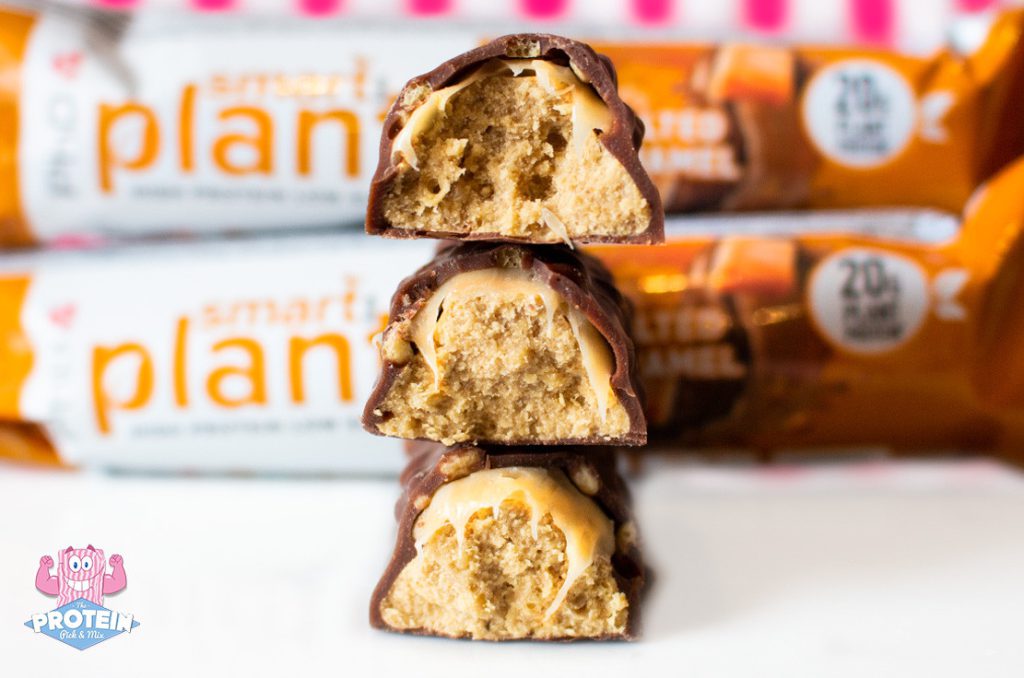 חטיף חלבון טבעוני בטעם קרמל מלוח (6 יח) PhD Smart Bar Plant - Protein Bar